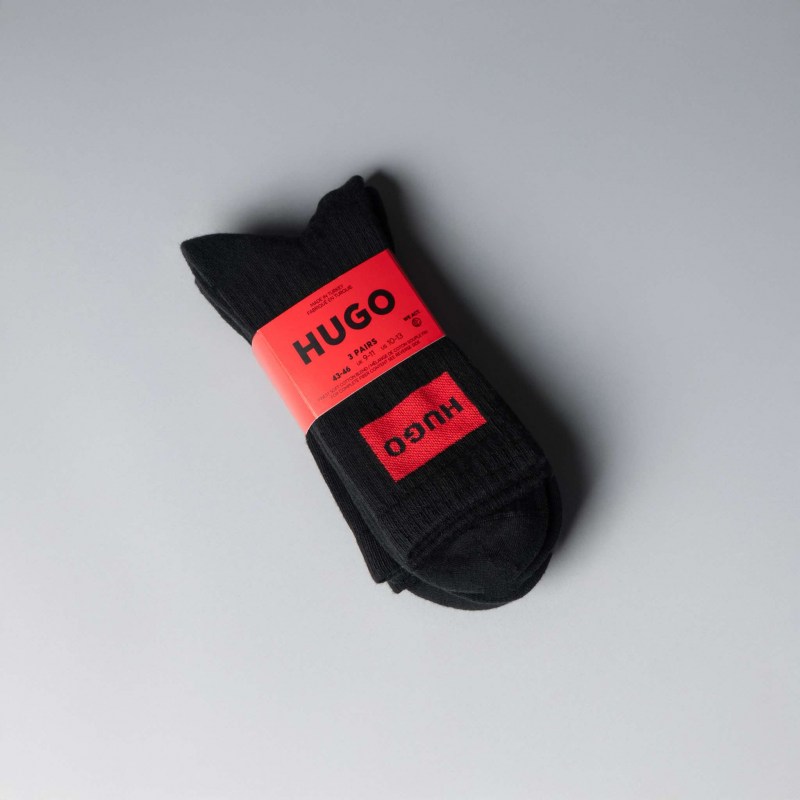 Soul -HUGO MEN RED 3P RIB LABEL CC BLACK